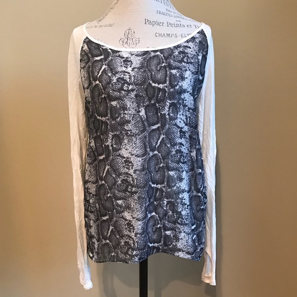 Maude | Tops | Long Sleeve Sheer Snake Skin Top | Poshmark